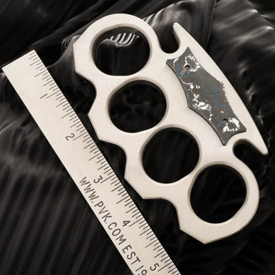 BURN Custom 4 Finger Knuckles Stainless Steel 1/2" White Storm FAT ...