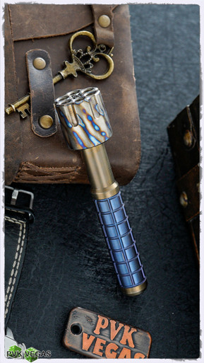BURN Custom Bit Driver, Titanium Frag Pattern Blue & Bronze Anodizing - PVK