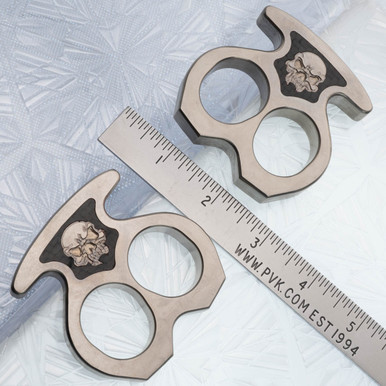 BURN Custom 2 Finger Knuckles Ti 1/2" CF Inlay Burn Skull - PVK