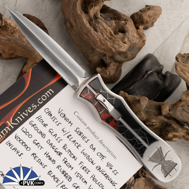 BURN Custom OTF Venom Hand Rubbed Satin 154CM Double Edge Blade, 416 SS ...