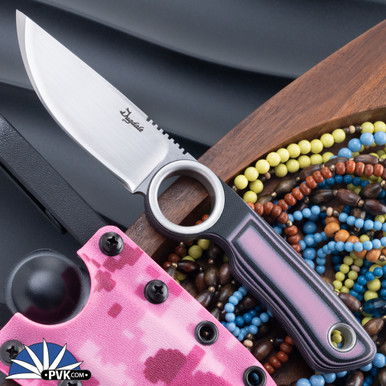 Dan Dugdale Custom Finger Hole Fixed Blade, Hand Rubbed Satin D2 Drop ...
