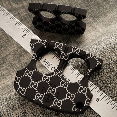 J&L Machining Works 2 Finger Knuck/Paperweight - "Gucci" Black Aluminum ...