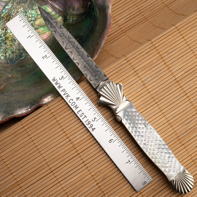 Steigerwalt Seashell Automatic, Damascus Blade, Mother Of Pearl Handle ...