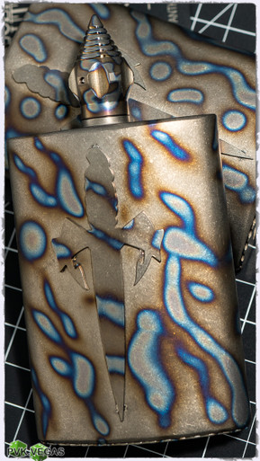 Marfione Custom Flask Short Flamed Titanium w/Tritium Spike Cap - PVK
