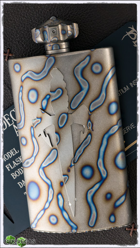 Marfione Custom Flask Tall Flamed Titanium, Advanced Spin Top with ...