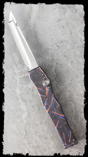 Vintage Marfione Custom HALO 5 OTF Auto High Polish Tanto Point Blue ...