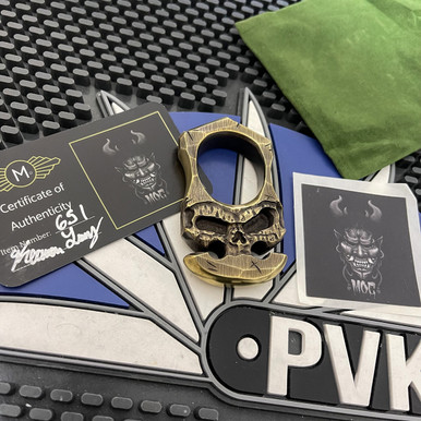 Metal Ock Customs Single Finger Knuck, Distressed Brass, Skull #651 - PVK