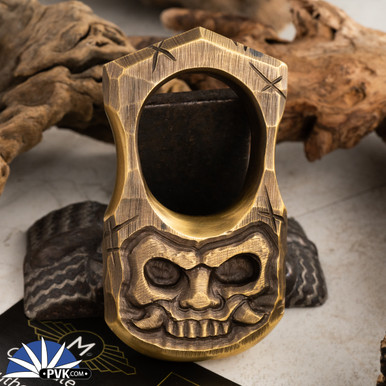 Metal Ock Customs Single Finger Knuck, Distressed Brass, Oni Skull #654 ...