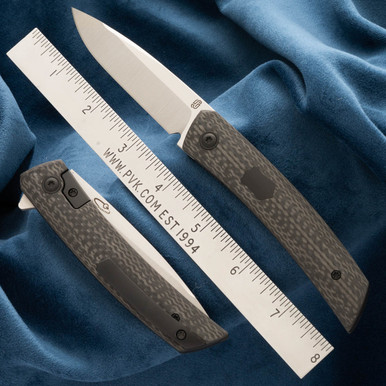 Jared Oeser F22 KickStop Flipper Knife M390 Machine Satin Blade Carbon ...