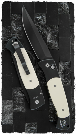 Protech Brend #1 Large Automatic Knife Tuxedo Black Handle Black Blade ...