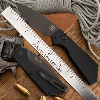 Protech Strider PT+ Black Solid Handles Black Magnacut Blade, Black HW ...