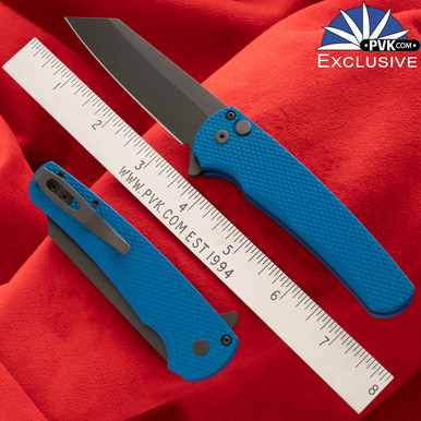 Protech Malibu PVK MRT 2 BLUE Reverse Tanto Flipper DLC CPM-3V Blade ...