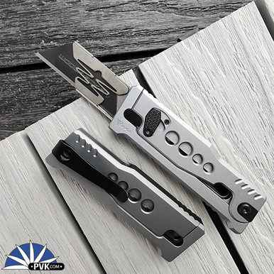 Reate EXO-U Gravity Knife, Razor Blade, Aluminum Speedhole Pattern ...