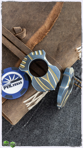 One Studio Custom Titanium Single Finger Knuck Blue & Gold - PVK