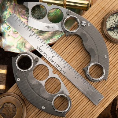 TWOSUN TS330 Folding Knuck Knife Titanium - PVK
