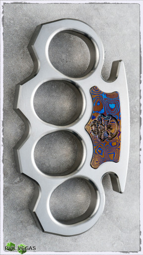BURN Knives Classic Knuckles Titanium w/ Moku-Ti Inlay Type #2 - PVK