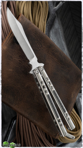BaliBalistic Channel Cut CF Inlay Titanium Latched Bowie Clip Blade ...