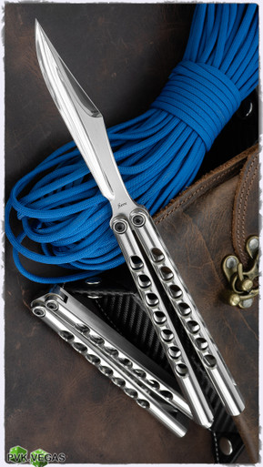 Fiore Pinless Balisong Mirror Finish Blade Mirror Polish Handle ...