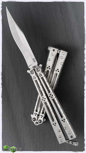 Hom Design Basilisk-R Titanium Satin Balisong Butterfly Knife CF ...