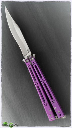 Hom Design Basilisk-R Titanium Magenta Balisong Butterfly Knife CF ...