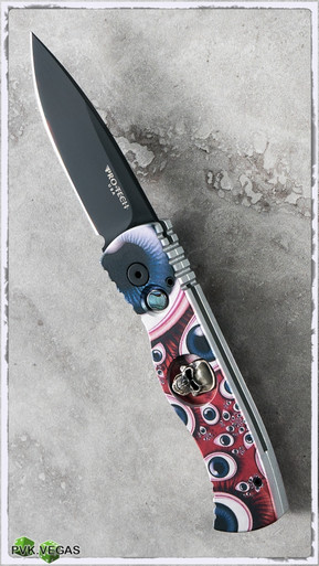 Protech TR-2 PK Art Eyes with Sterling Silver Skull Inlay - PVK
