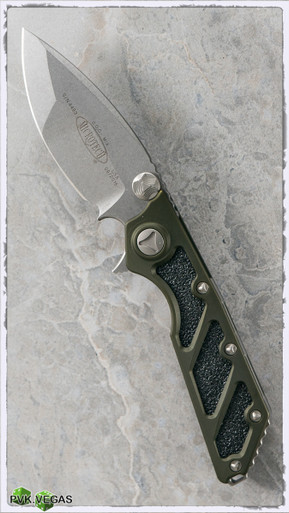 Microtech DOC Manual Flipper 153-10OD Stonewash Finish OD Green - PVK