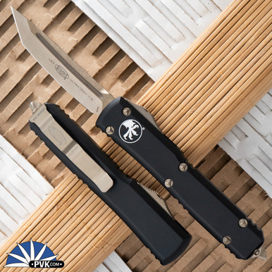 Microtech Ultratech 123-13 Tanto Bronze Blade, Black Handle - PVK