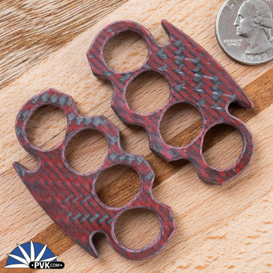 BURN Custom Micro Knuck, Red And Black 3K Twill Carbon Fiber - PVK