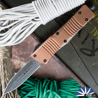 Microtech Combat Troodon 142-16CPS Double Edge Damascus Blade ...