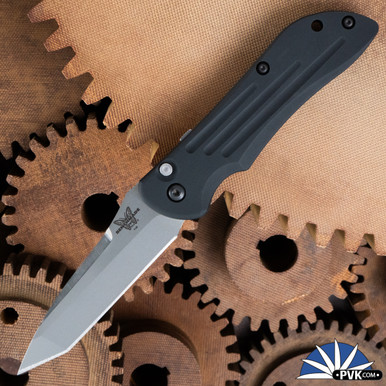 NOS Benchmade Auto Stryker 9100 Tumbled Tanto, Black Handle - PVK