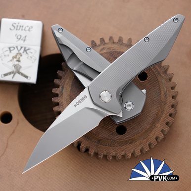 Koenig Knives Mini Goblin Flipper Burnished M390 W/Polished Flats, Sea ...