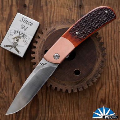 Richard S. Wright Bolster Release Auto 3V Drop Point Blade, Copper ...