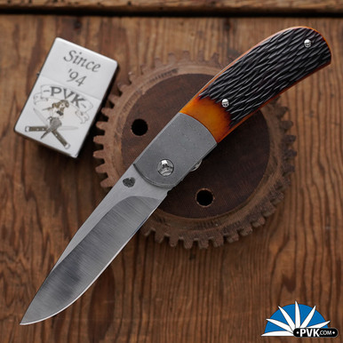 Richard S. Wright Bolster Release Auto 3V Drop Point Blade, Damascus V1 ...