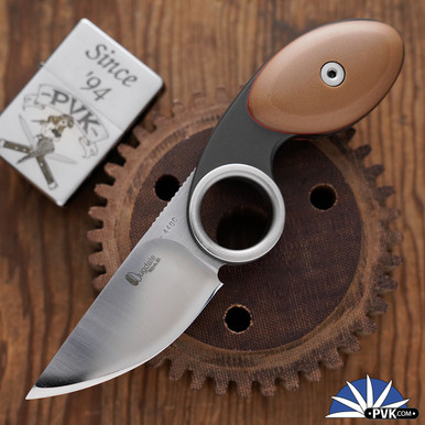 Dan Dugdale Custom Finger Hole Derringer Fixed Blade, Hand Rubbed Satin ...