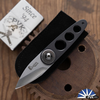 Dan Dugdale Custom Magnetic Folder, D2 Drop Point Blade, Black Titanium ...