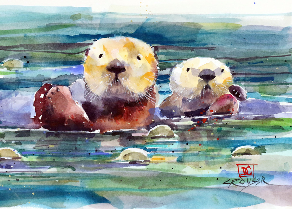 OTTER PAIR Greeting Cards - Set of 6 Cards - The Art of Dean Crouser
