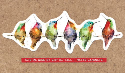 'HUMMERS ON A WIRE' Stickers - Set of 4 - The Art of Dean Crouser