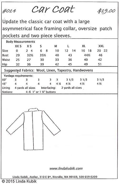 Car Coat 014 Pattern - Elements