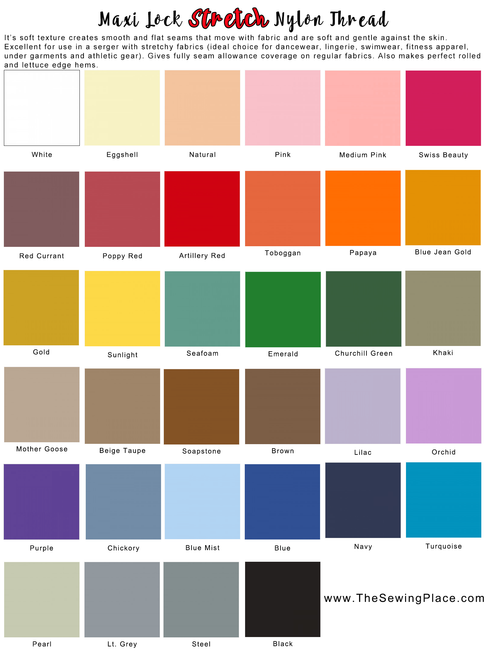 Maxi Lock Stretch Nylon Serger Thread - The Sewing Place