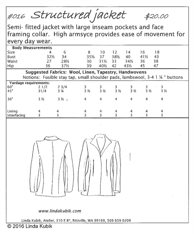 Jacket 016 Pattern - Elements