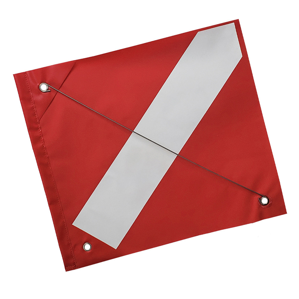 JCS Vinyl Dive Flag with Steel Spring Wire Stiffener, 14x18
