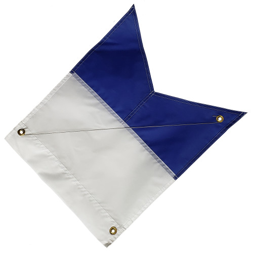 JCS 14x18 Nylon Alpha Flag with Steel Wire Stiffener | High-Visibility ...