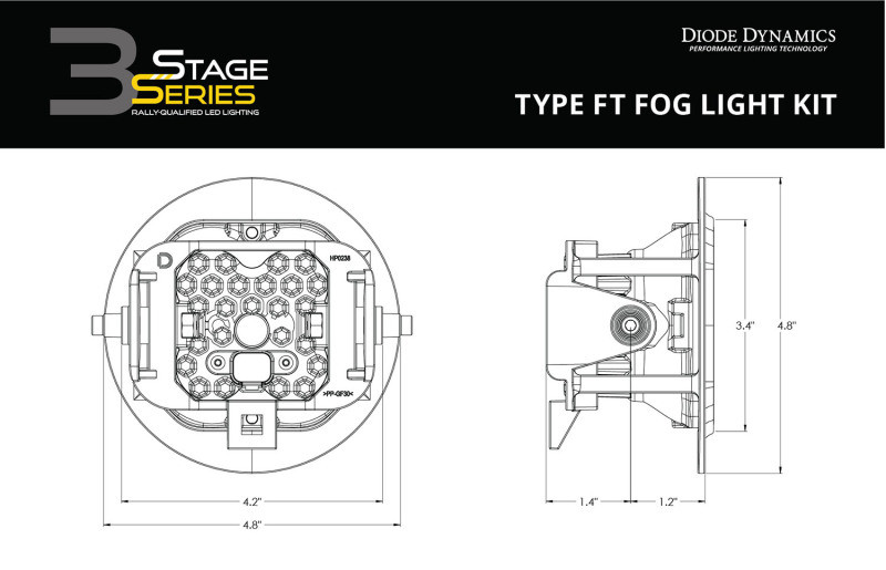 Diode Dynamics SS3 Pro Type FT Kit ABL - Yellow SAE Fog - DD7024 - TWS ...