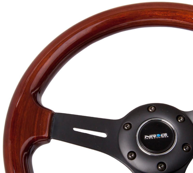 NRG Classic Wood Grain Steering Wheel (330mm) Wood Grain w/Matte Black ...