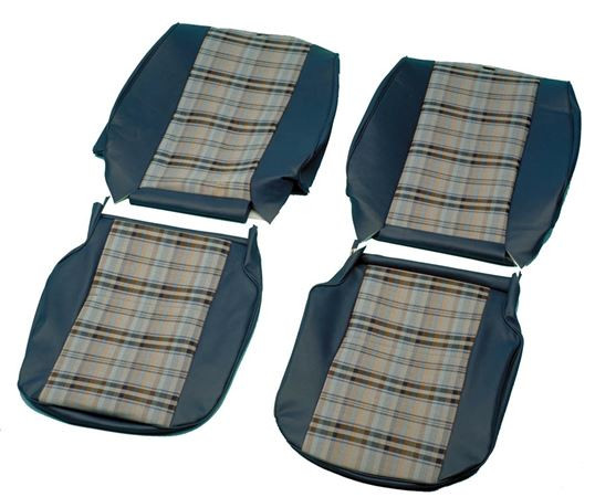 Seat Cover Kit - Blue/Gray Check - TR7 TR8 - TWS Motors