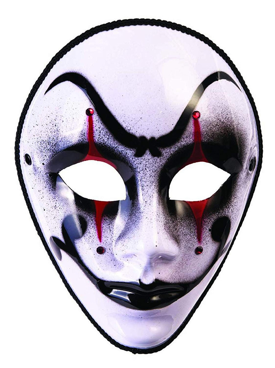 Mystery Circus Mask Twisted Clown Scary Fancy Dress Halloween Costume ...