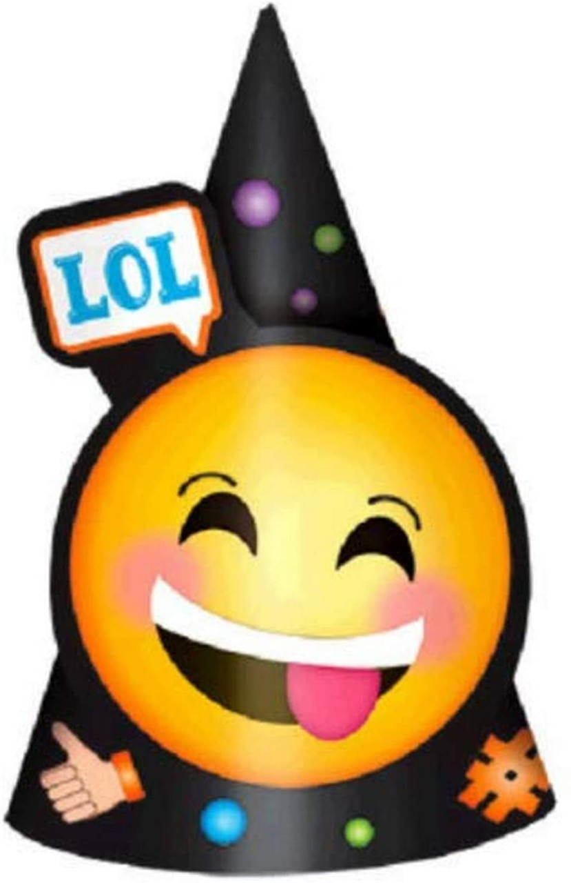 LOL Emoji Emoticons Cute Kids Birthday Party Favor Cone Hats - Parties Plus