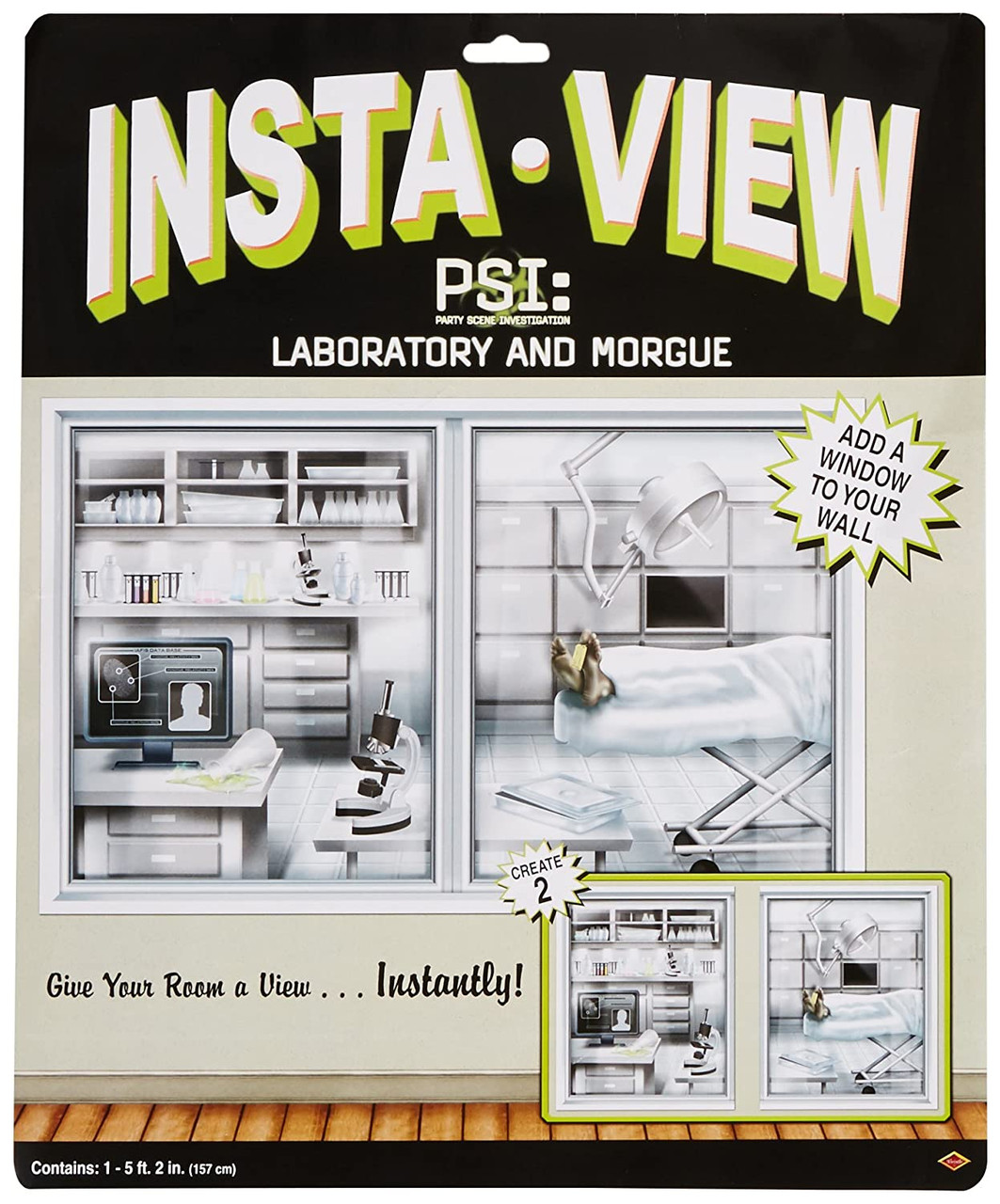 Lab & Morgue Haunted House Halloween Party Backdrop InstaView Wall ...