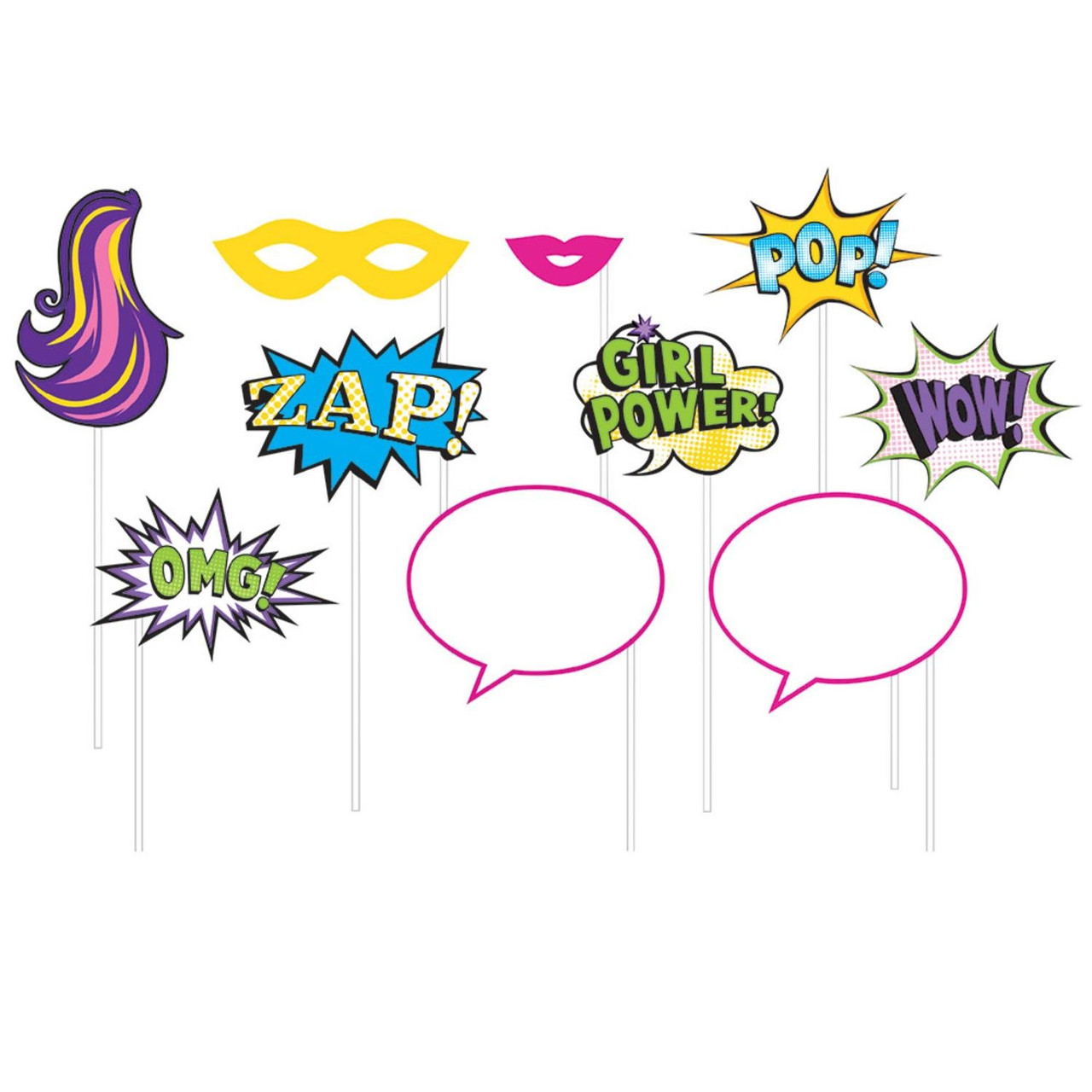 Girl Superhero Comic Book Hero Pink Purple Birthday Party Favor Photo ...