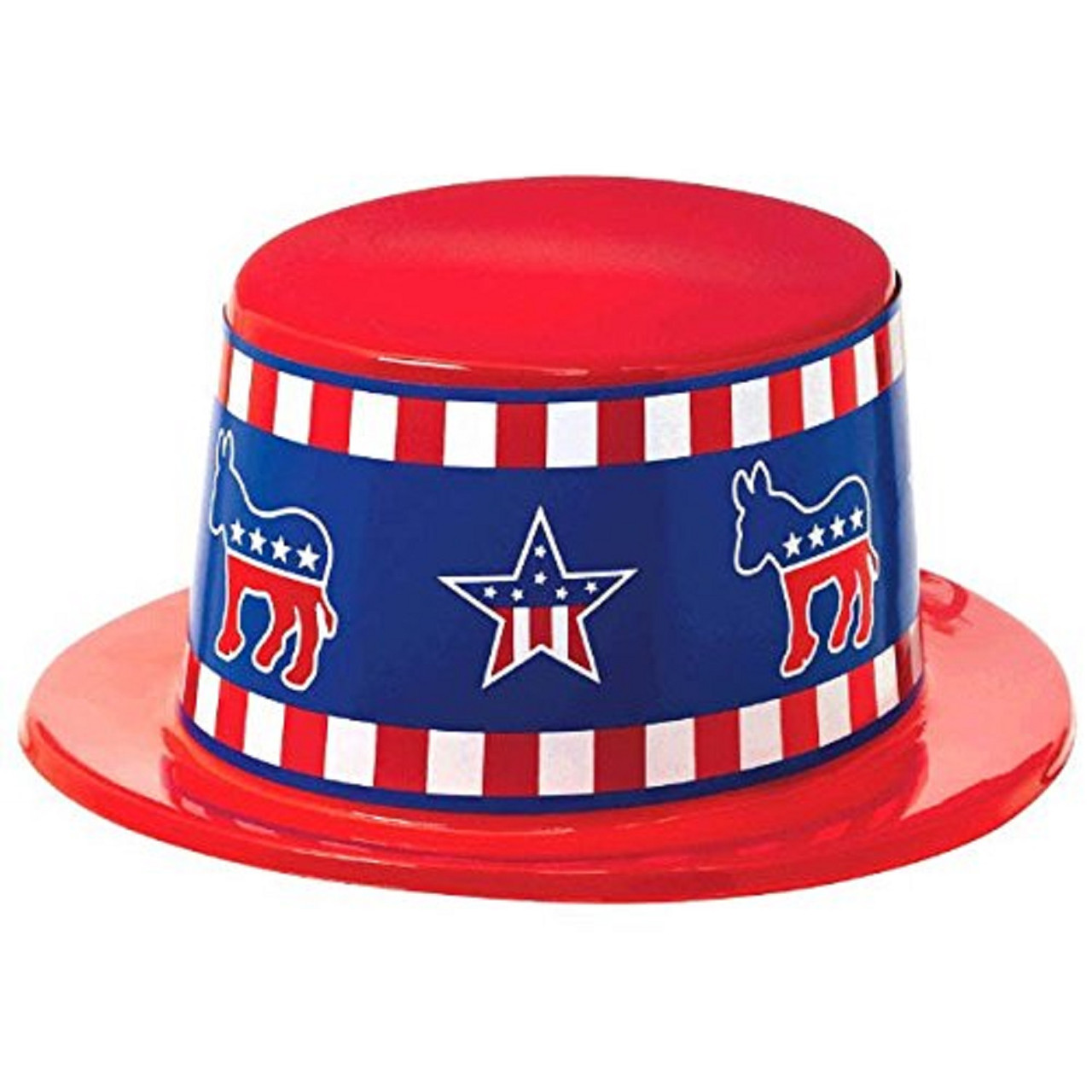 Democratic Plastic Top Hat Patriotic Party Adult Costume Accessory ...